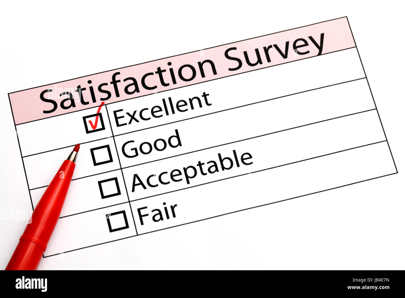 Customer service evaluation form Stock Photo - Alamy