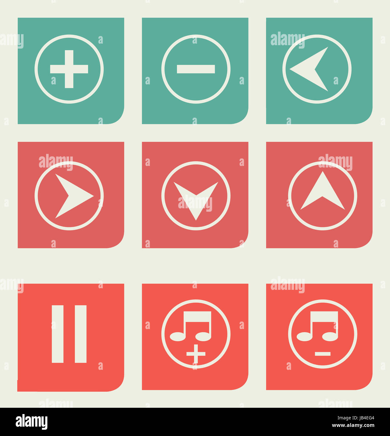 Set of flat web design music buttons Stock Photo - Alamy