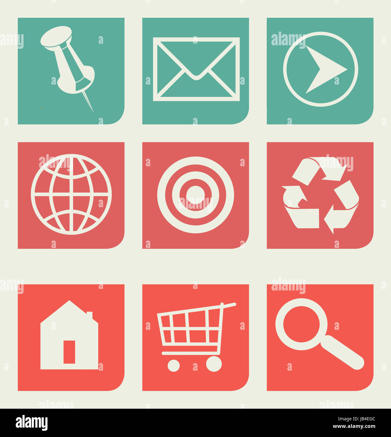 Set of unique flat web design icons with copy space Stock Photo - Alamy