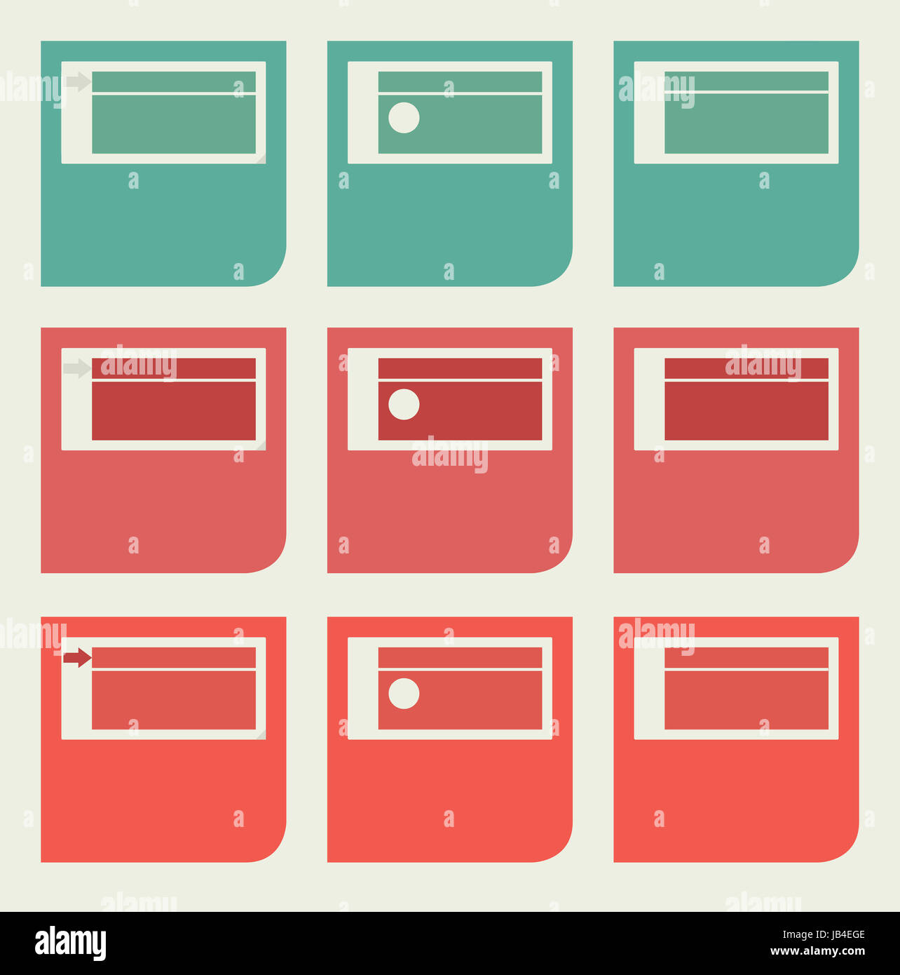 Set of unique flat web design icons with copy space Stock Photo - Alamy