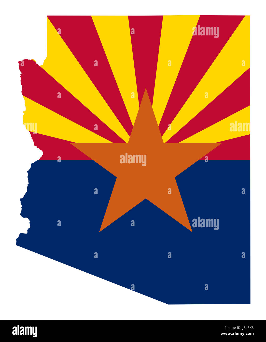 State of Arizona flag map isolated on a white background, U.S.A Stock ...