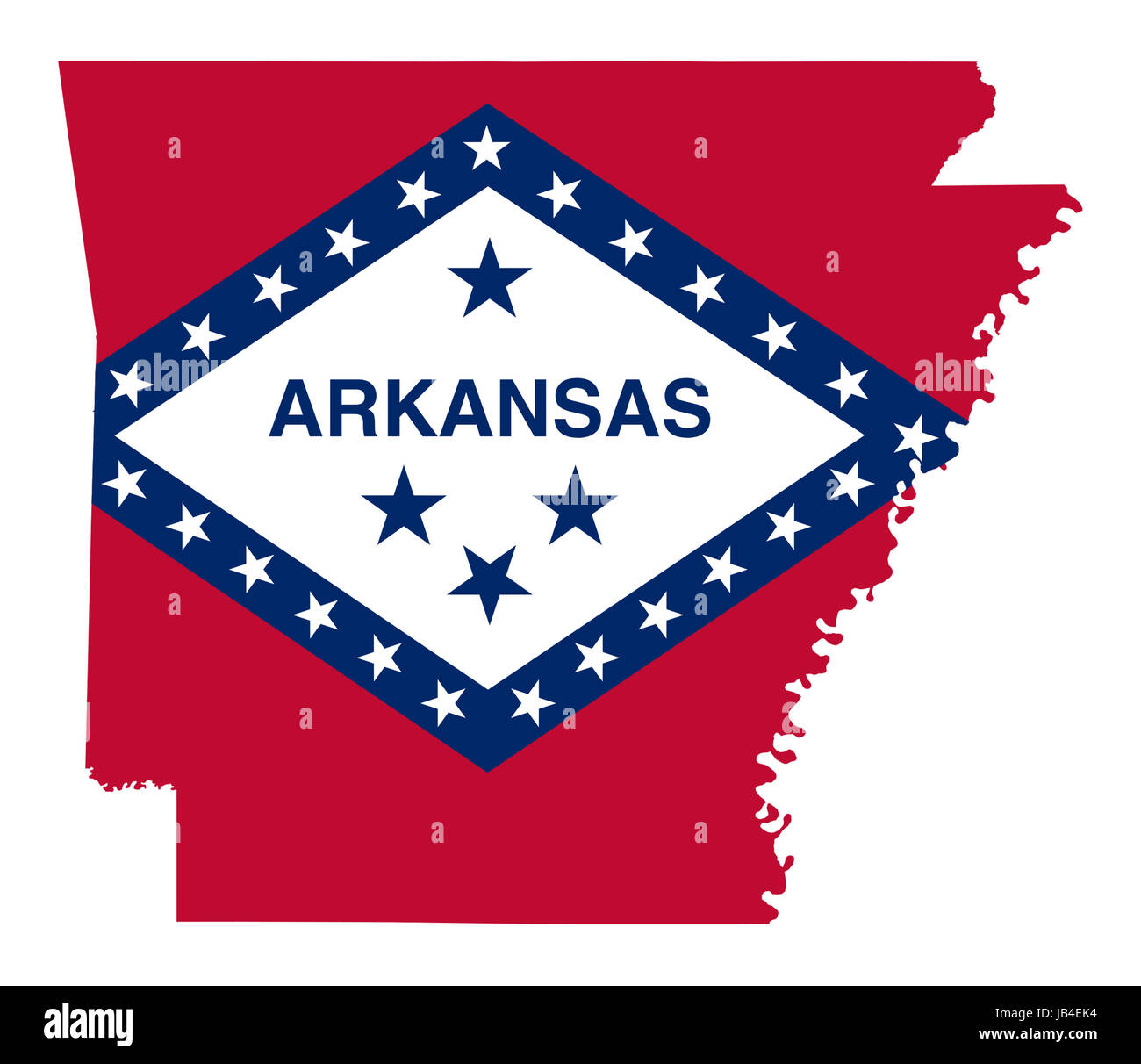 State of Arkansas flag map isolated on a white background, U.S.A Stock ...