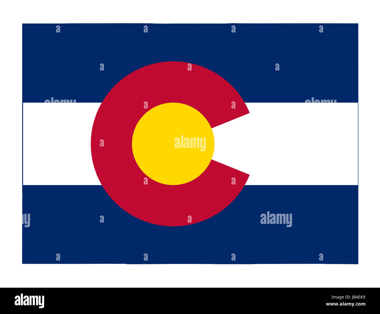 State of Colorado flag map isolated on a white background, U.S.A Stock ...
