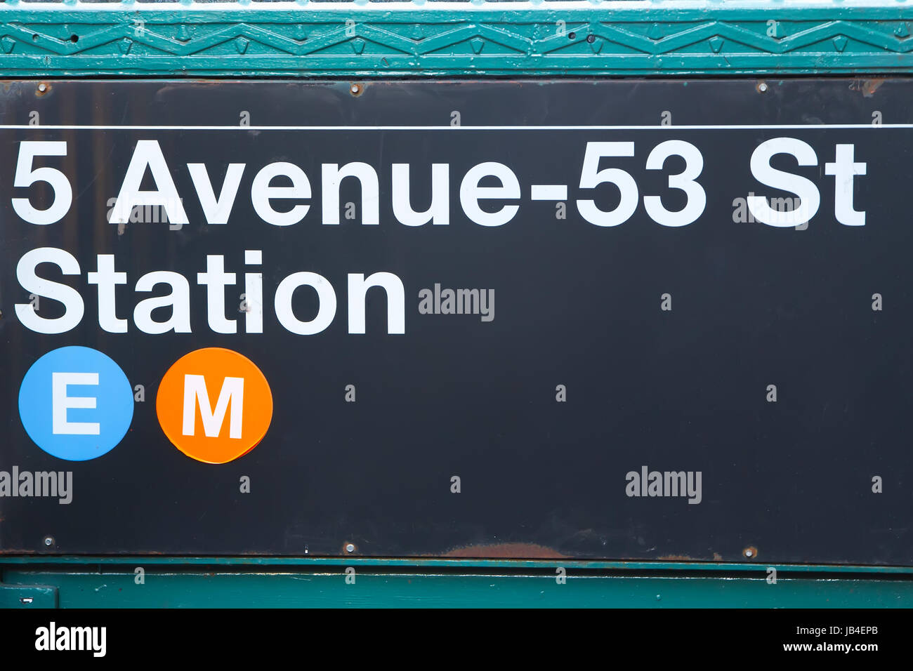 Green Subway Station sign.New York City (USA Stock Photo - Alamy