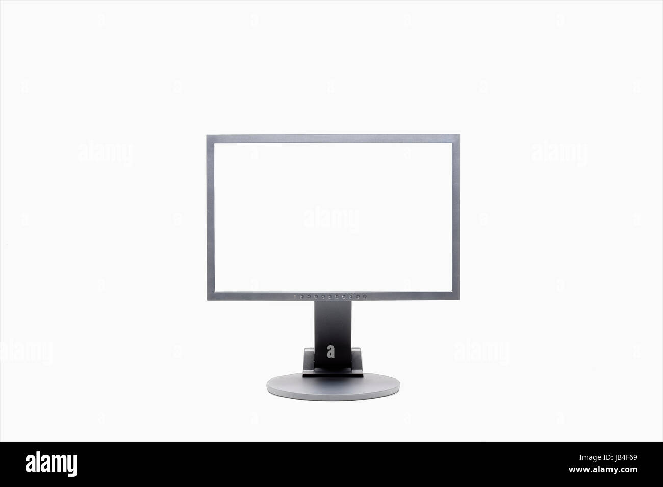 frontal view of lcd (liquid crystal) computer monitor isolated on white ...