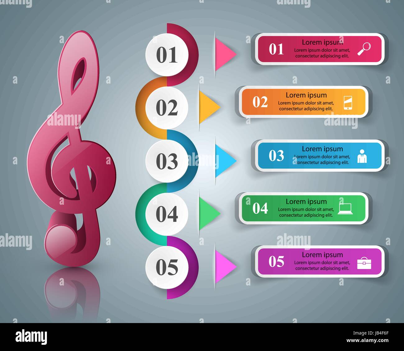 Music Infographic. Treble clef icon. Note icon Stock Vector Image & Art ...