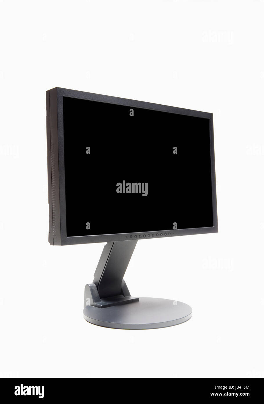view of lcd (liquid crystal) computer monitor isolated on white ...