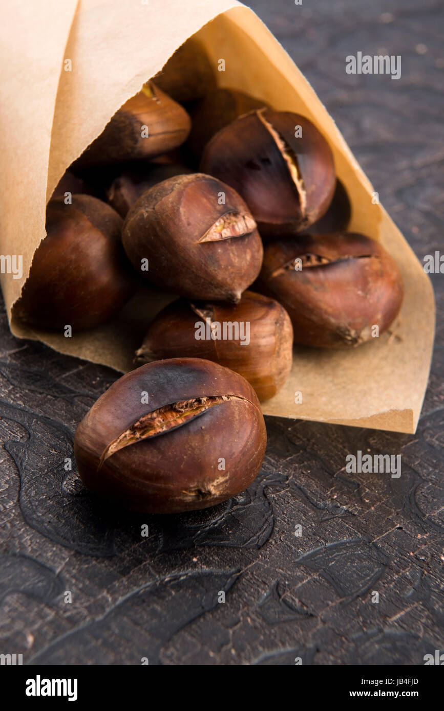 Delicious roasted chestnuts Stock Photo - Alamy