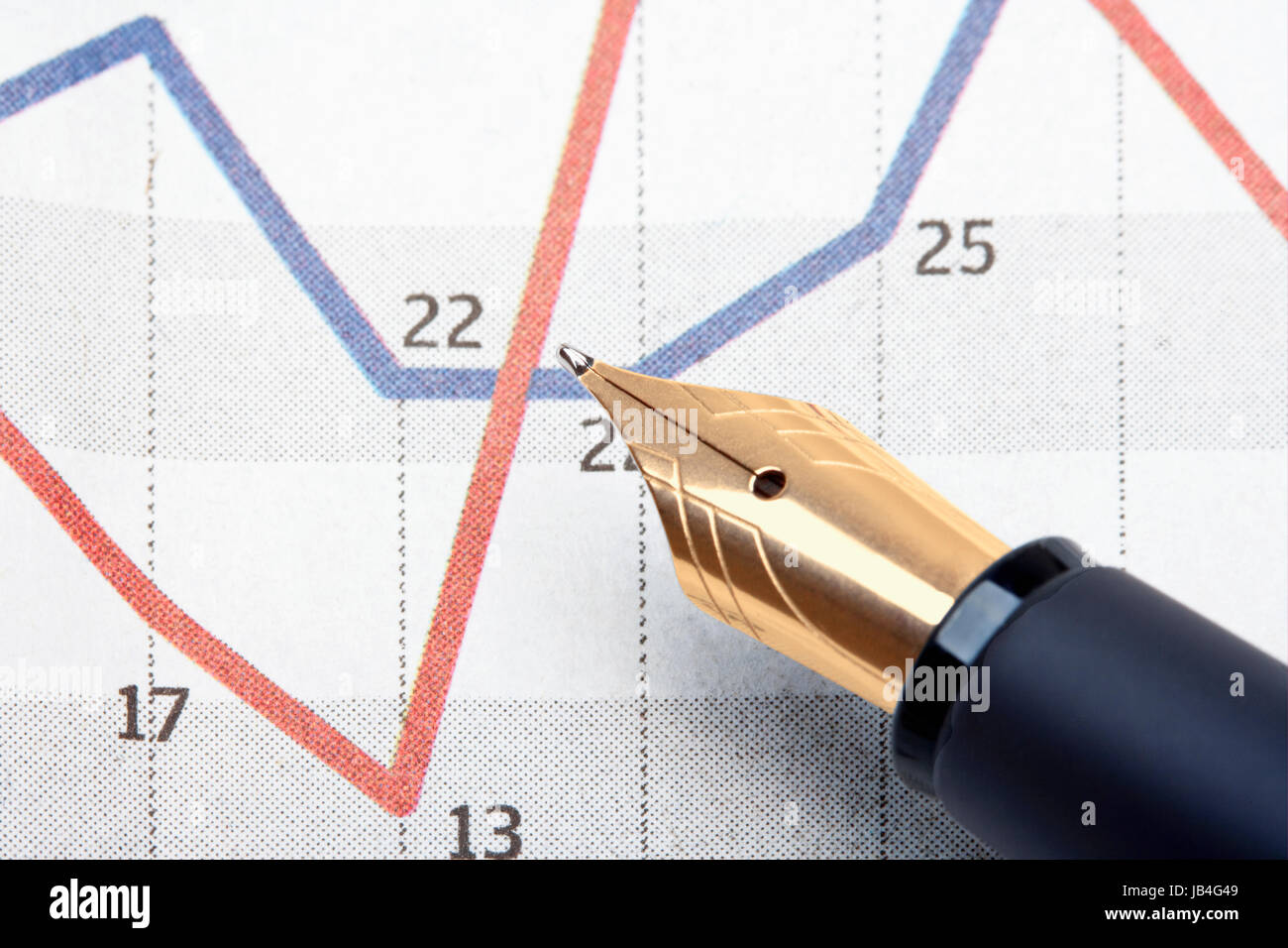 extreme closeup of a fountain pen and charts Stock Photo - Alamy