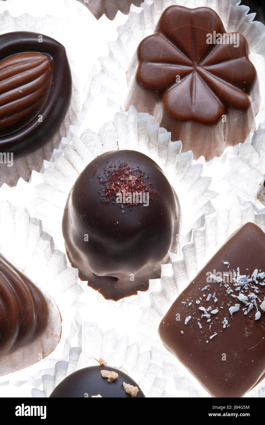assortment of delicious dark chocolate pralines Stock Photo - Alamy