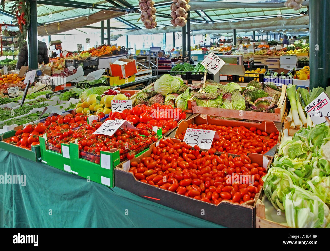 Big market stall on large outdoor food market Stock Photo - Alamy