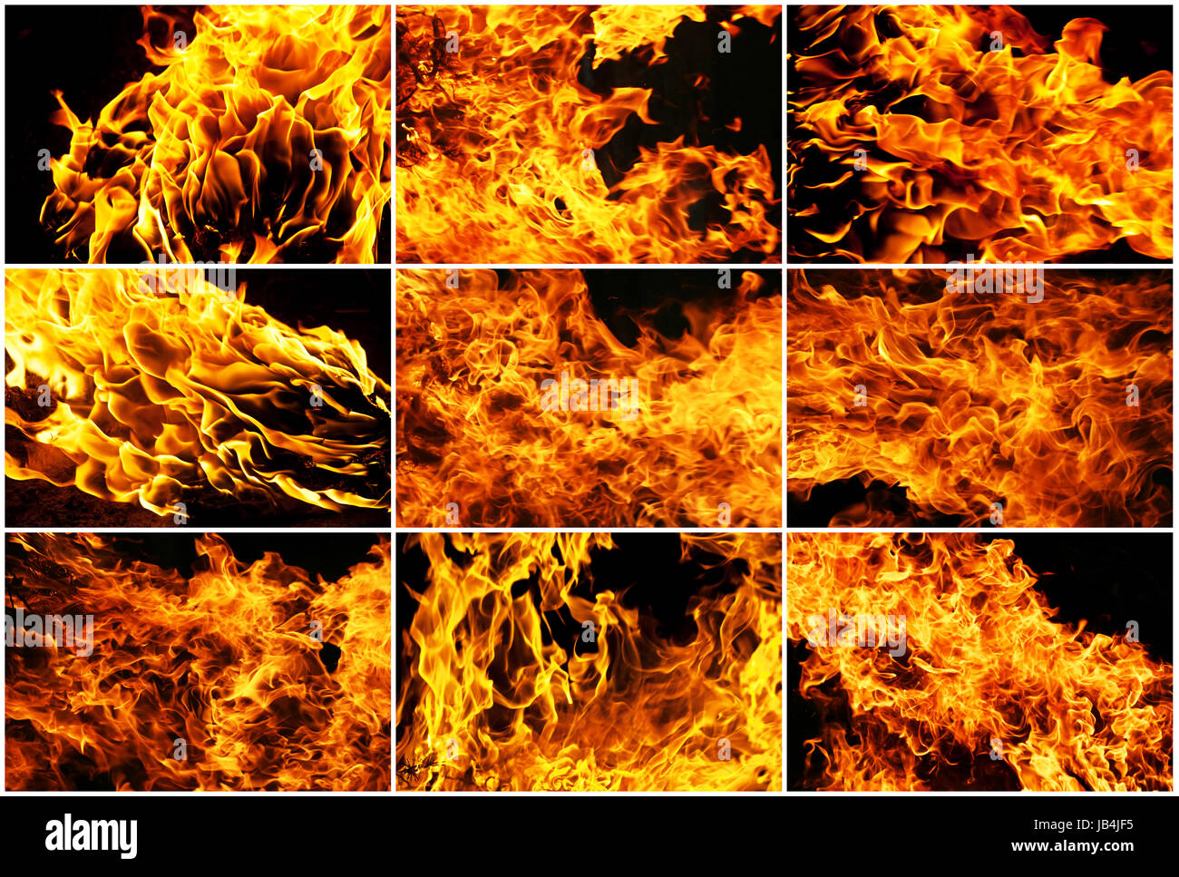 Beautiful yellow and orange hot fire on black background Stock Photo ...