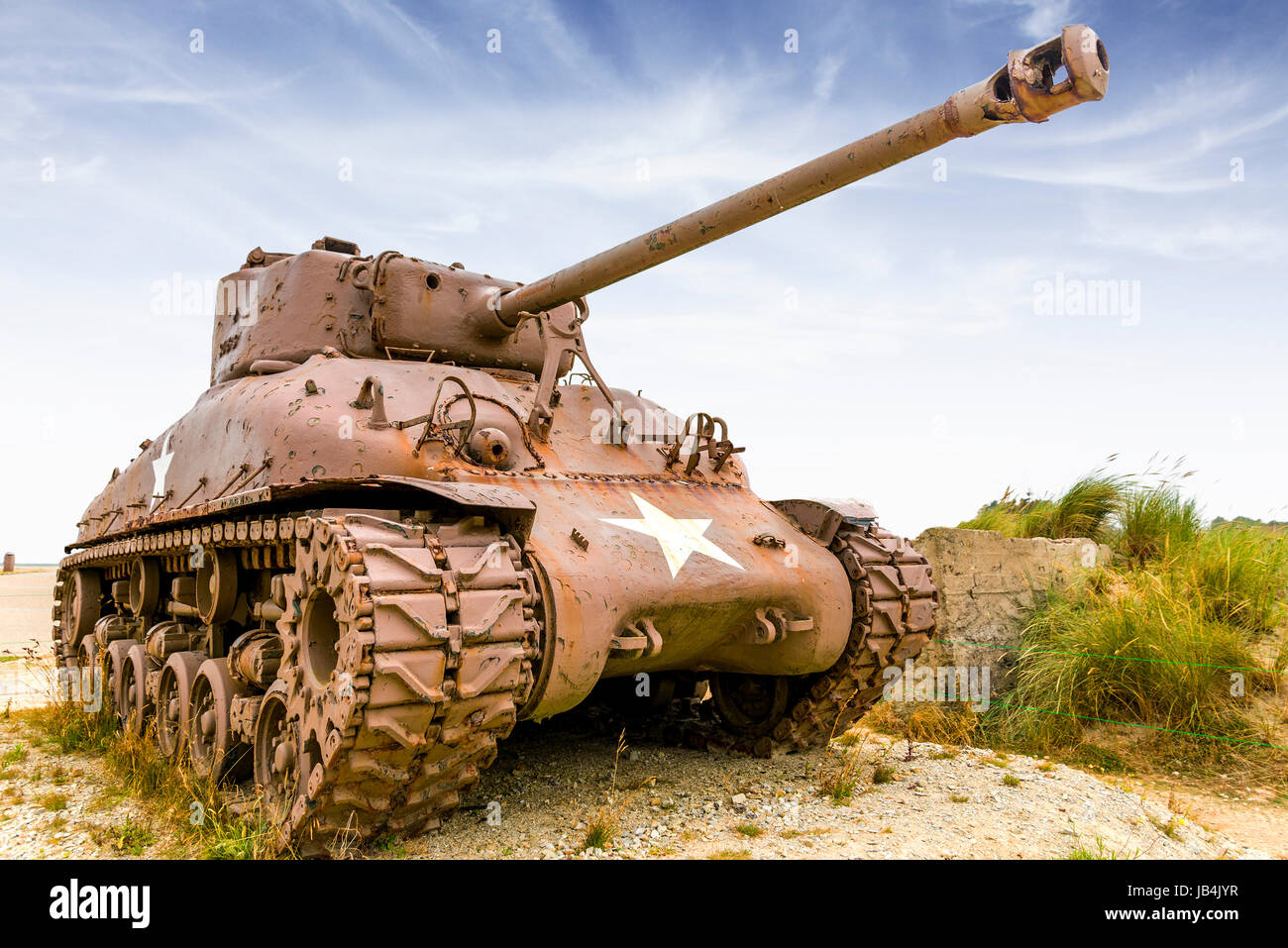old and rusty sherman tank from ww2 Stock Photo - Alamy