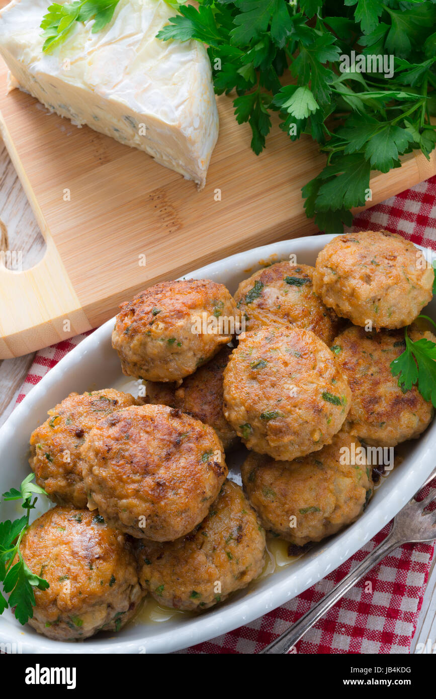 rissole with mould cheese and parsley Stock Photo - Alamy