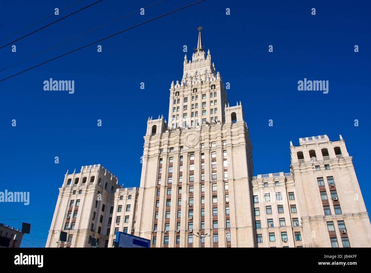 Beautiful view of old soviet skyscrape in Moscow, Russia Stock Photo ...