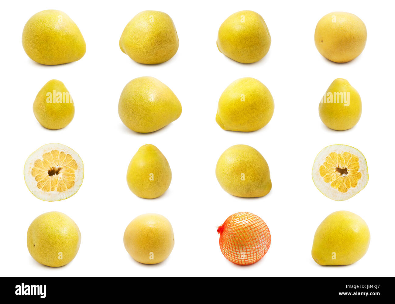 Collection of fresh pomelo fruit isolated on white background Stock ...