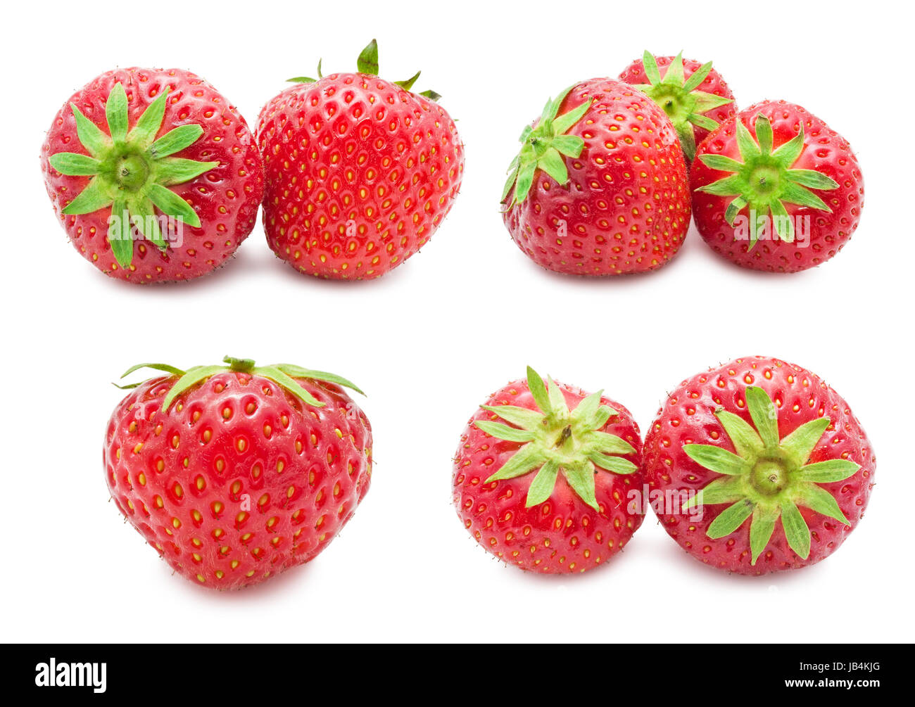 Collection of red strawberry isolated on white background Stock Photo ...