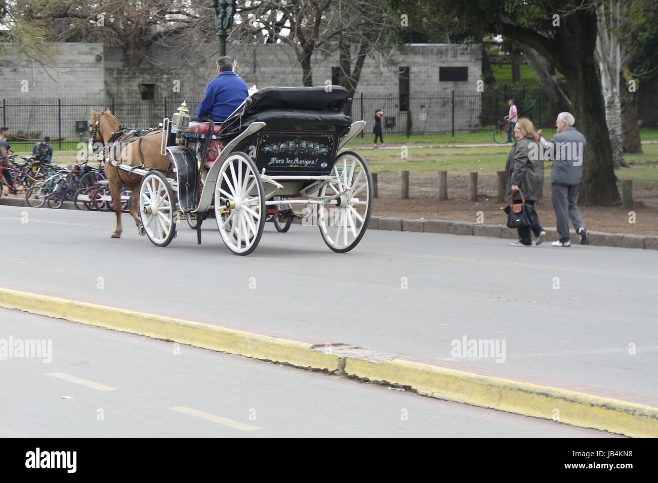 Modern horse carriage in Palermo Stock Photo - Alamy