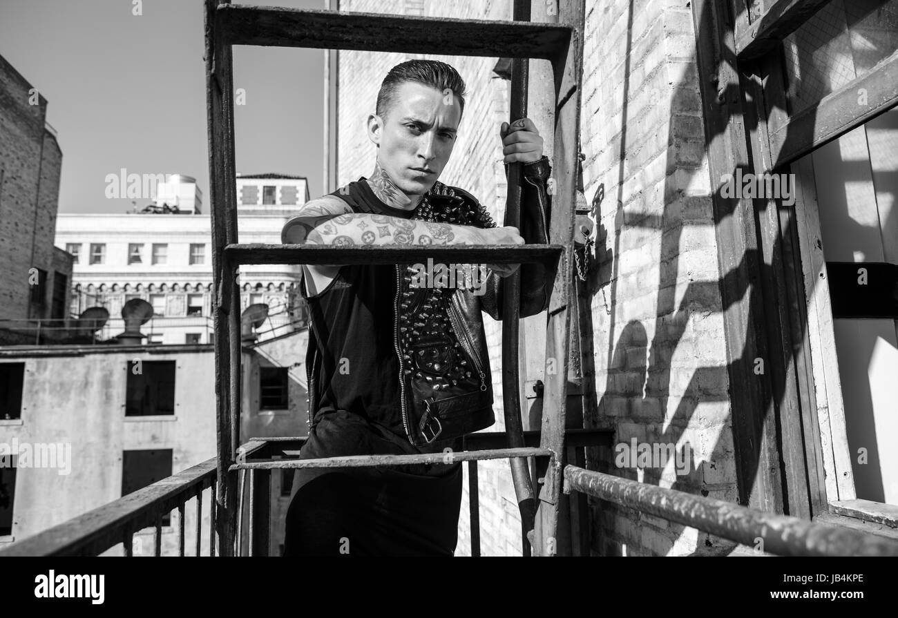 Rock fashion Black and White Stock Photos & Images - Alamy