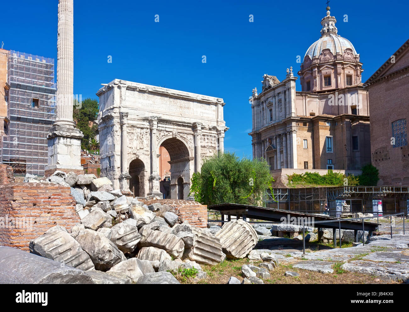 Ruins of famous ancient Roman Forum in Rome, Italy Stock Photo - Alamy
