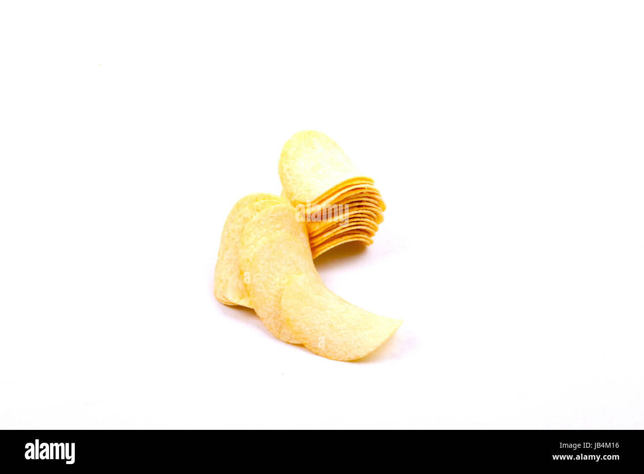 Tasty potato crisps (chips) isolated on a white background Stock Photo ...