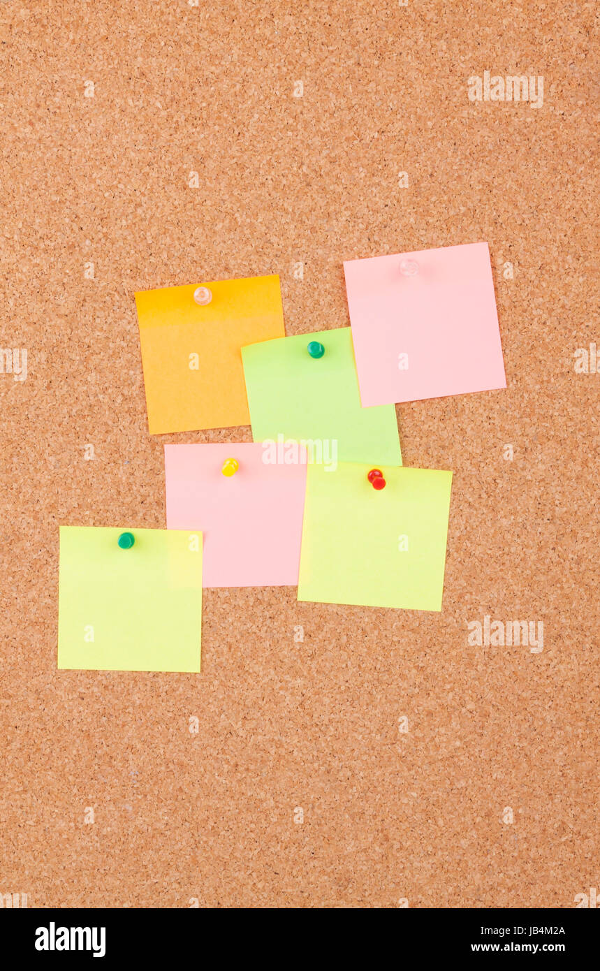 Post It Notes On Cork Board Stock Photo - Alamy
