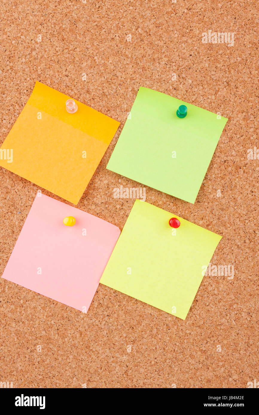 Post It Notes On Cork Board Stock Photo - Alamy