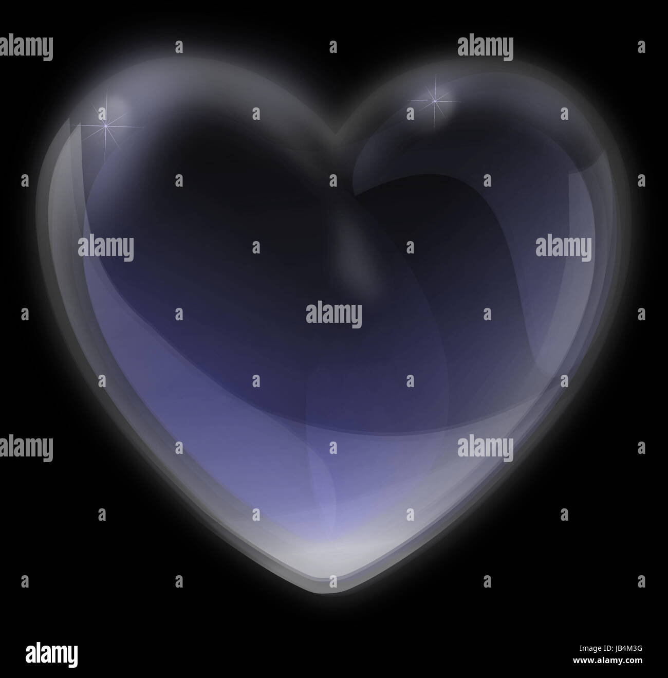 Iced heart on a black background, blue glass Stock Photo - Alamy