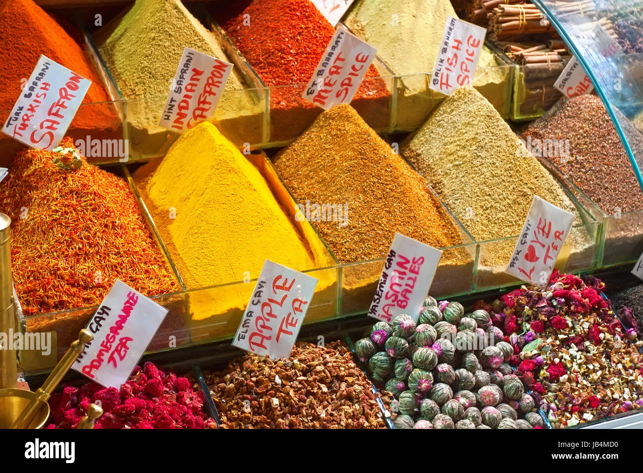 Spices and Herbs at Grand Bazaar, Istanbul Stock Photo - Alamy