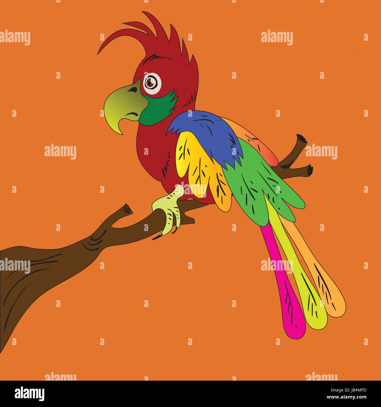 colorful illustration with parrot for your design Stock Photo - Alamy
