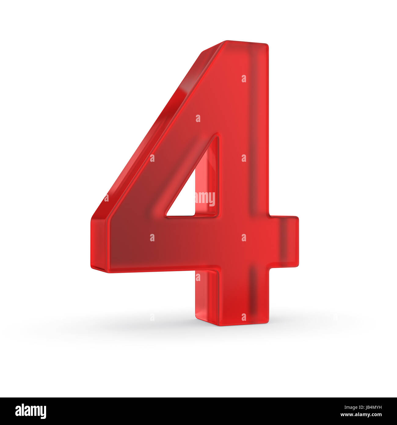 Number four- red isolated with clipping path Stock Photo - Alamy