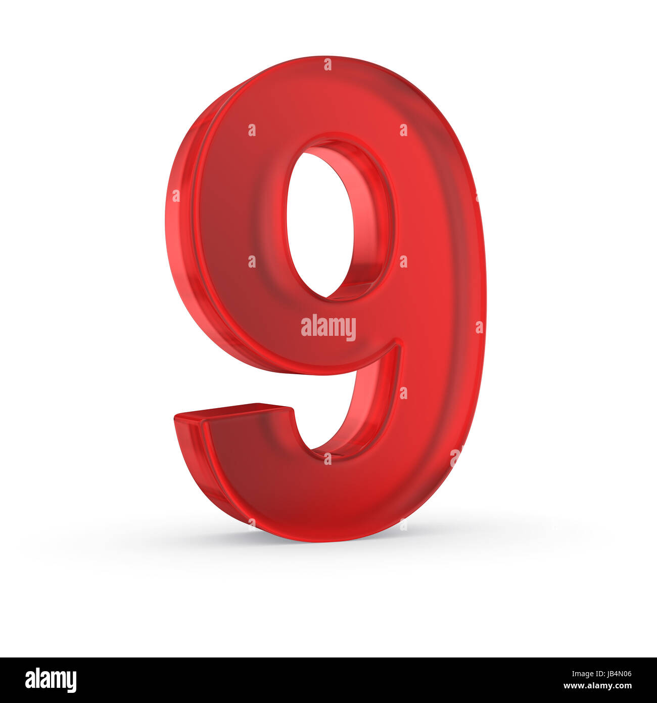 Number nine- red isolated with clipping path Stock Photo - Alamy