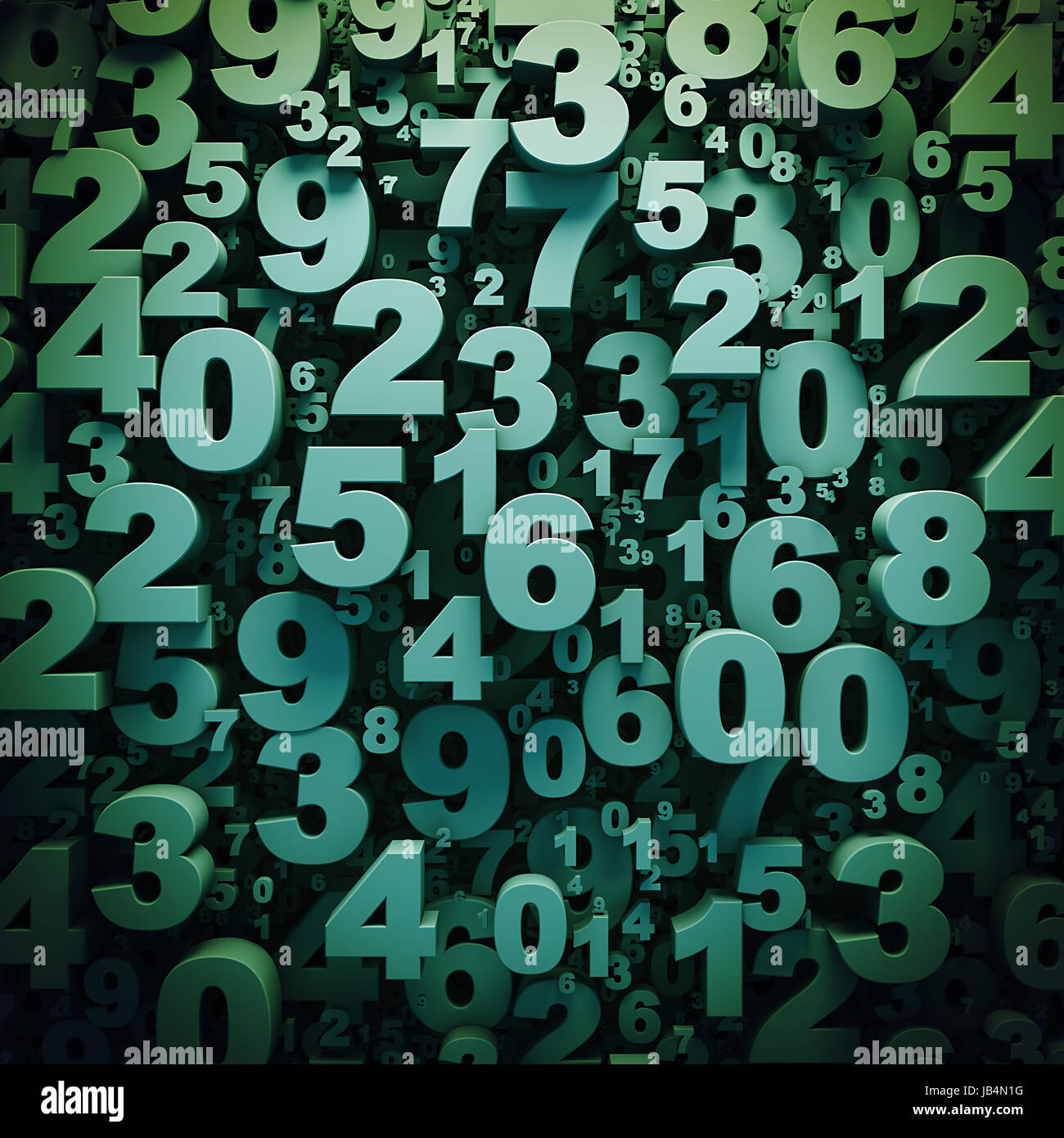 Abstract green 3D numbers background computer generated render Stock ...