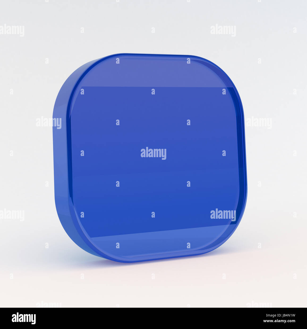 Blue button render on white isolated with clipping path Stock Photo - Alamy