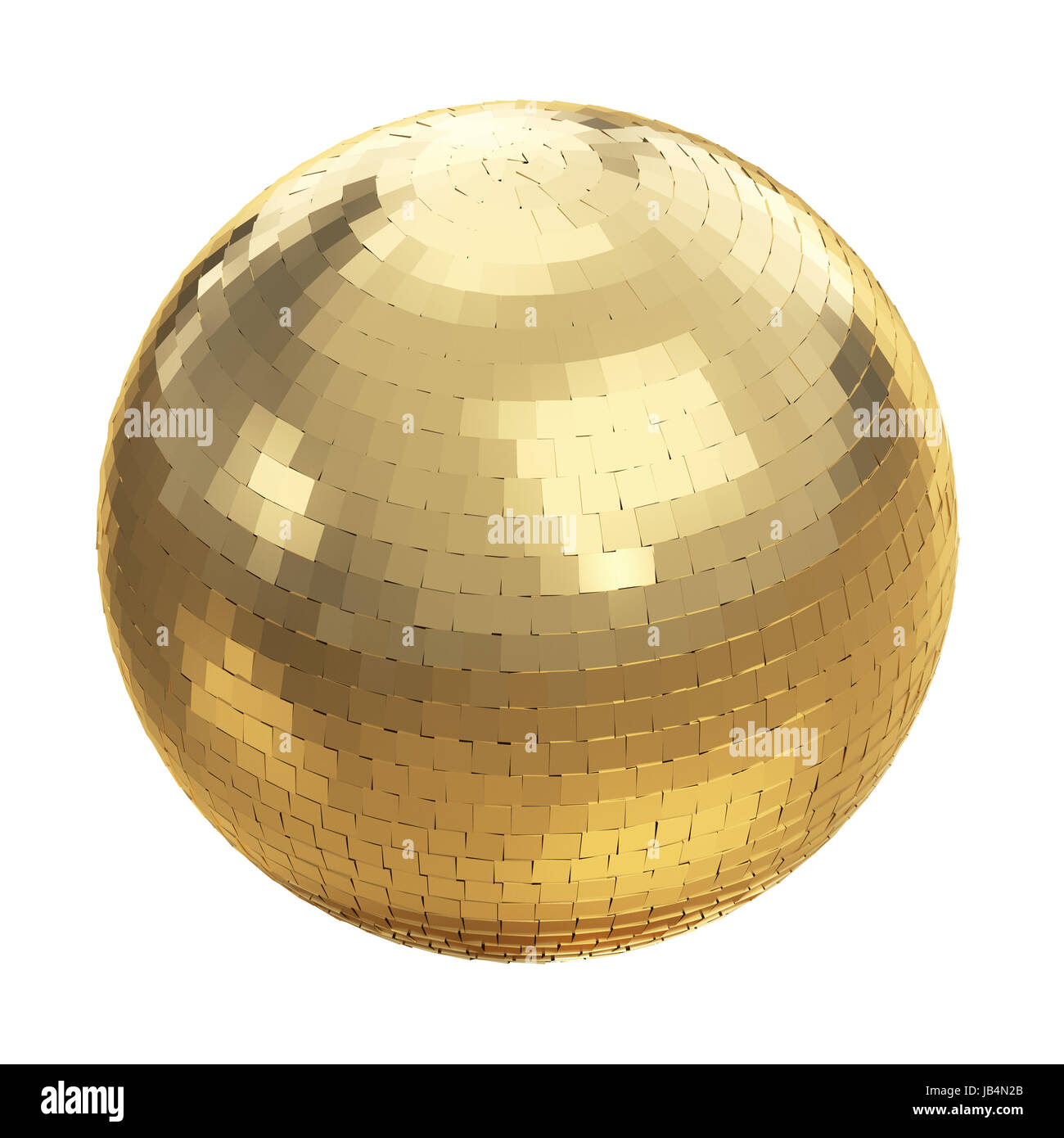 Golden disco ball on white isolated with clipping path Stock Photo - Alamy