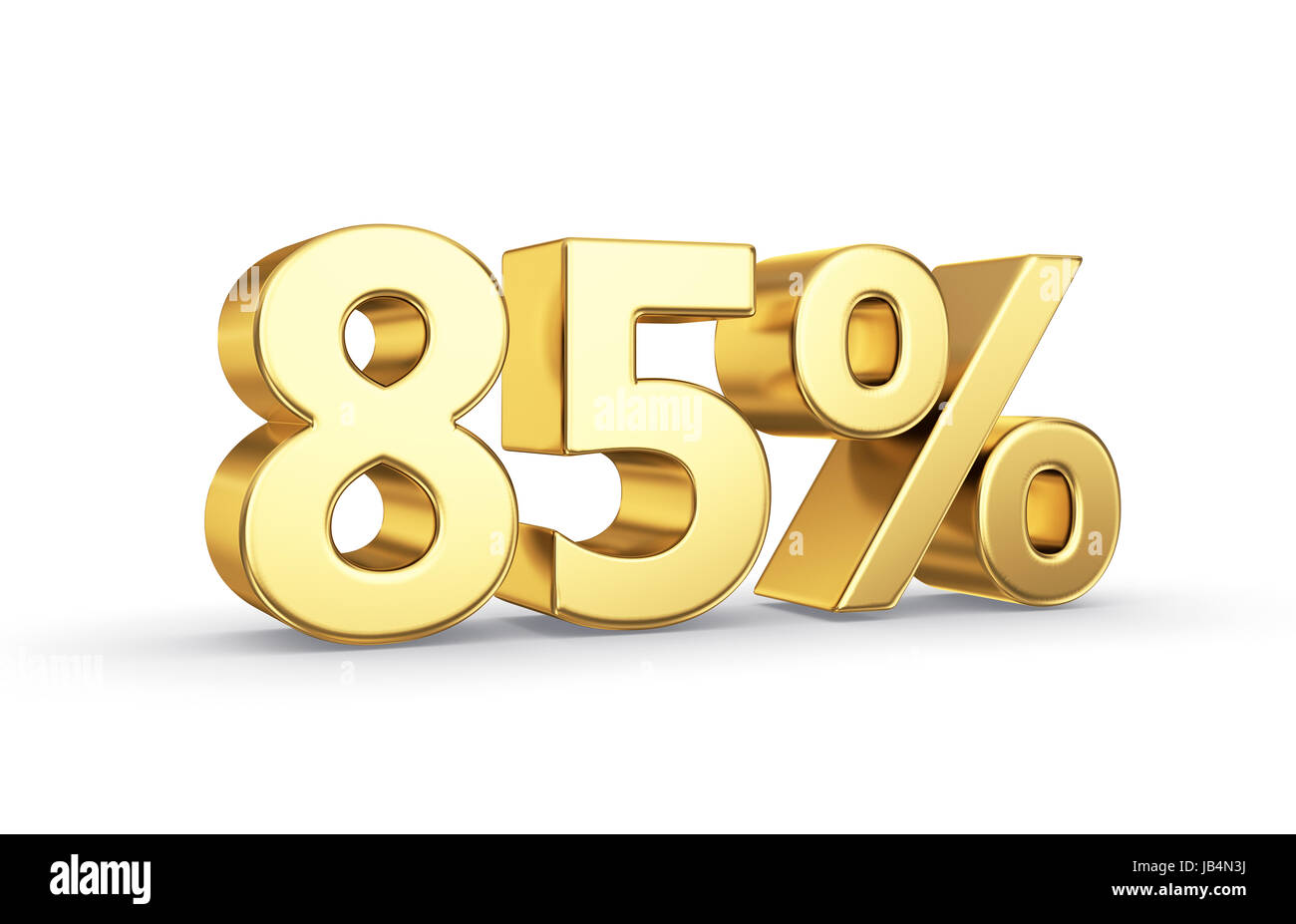 85 golden percent symbol isolated on white with clipping path Stock ...