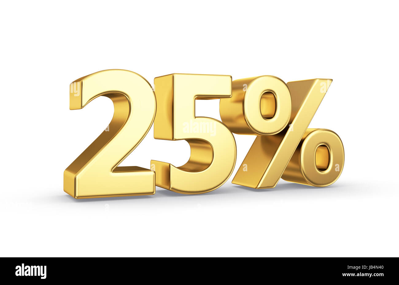 25 golden percent symbol isolated on white with clipping path Stock ...