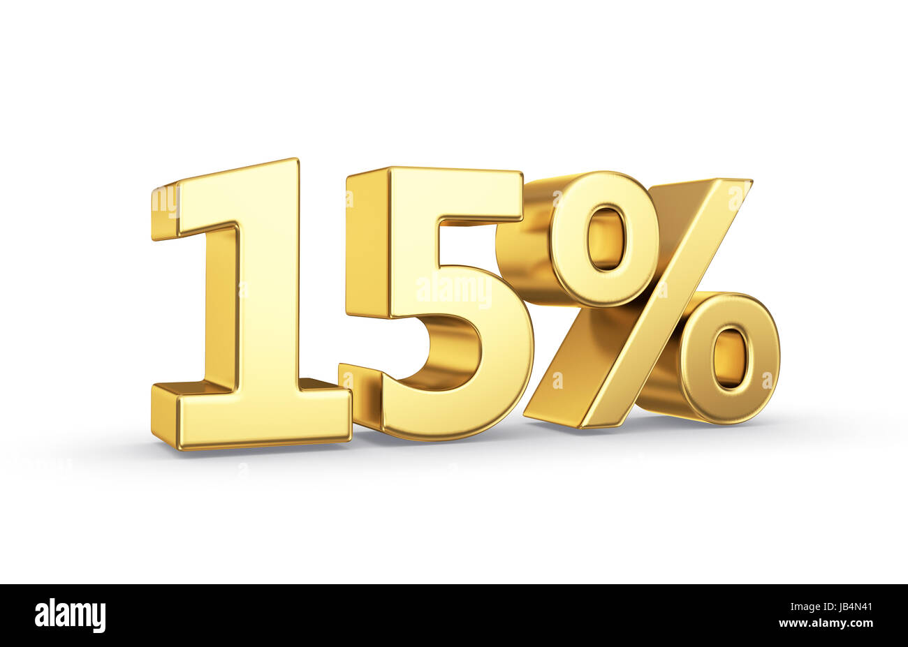 15 golden percent symbol isolated on white with clipping path Stock ...
