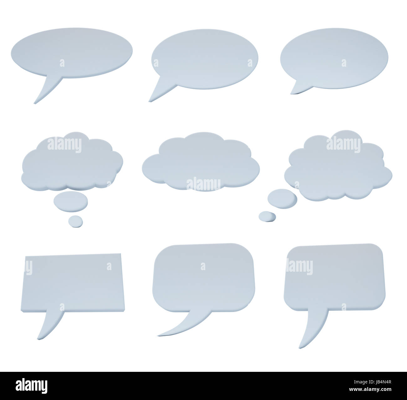 Speech bubble collection on white isolated with clipping path Stock ...