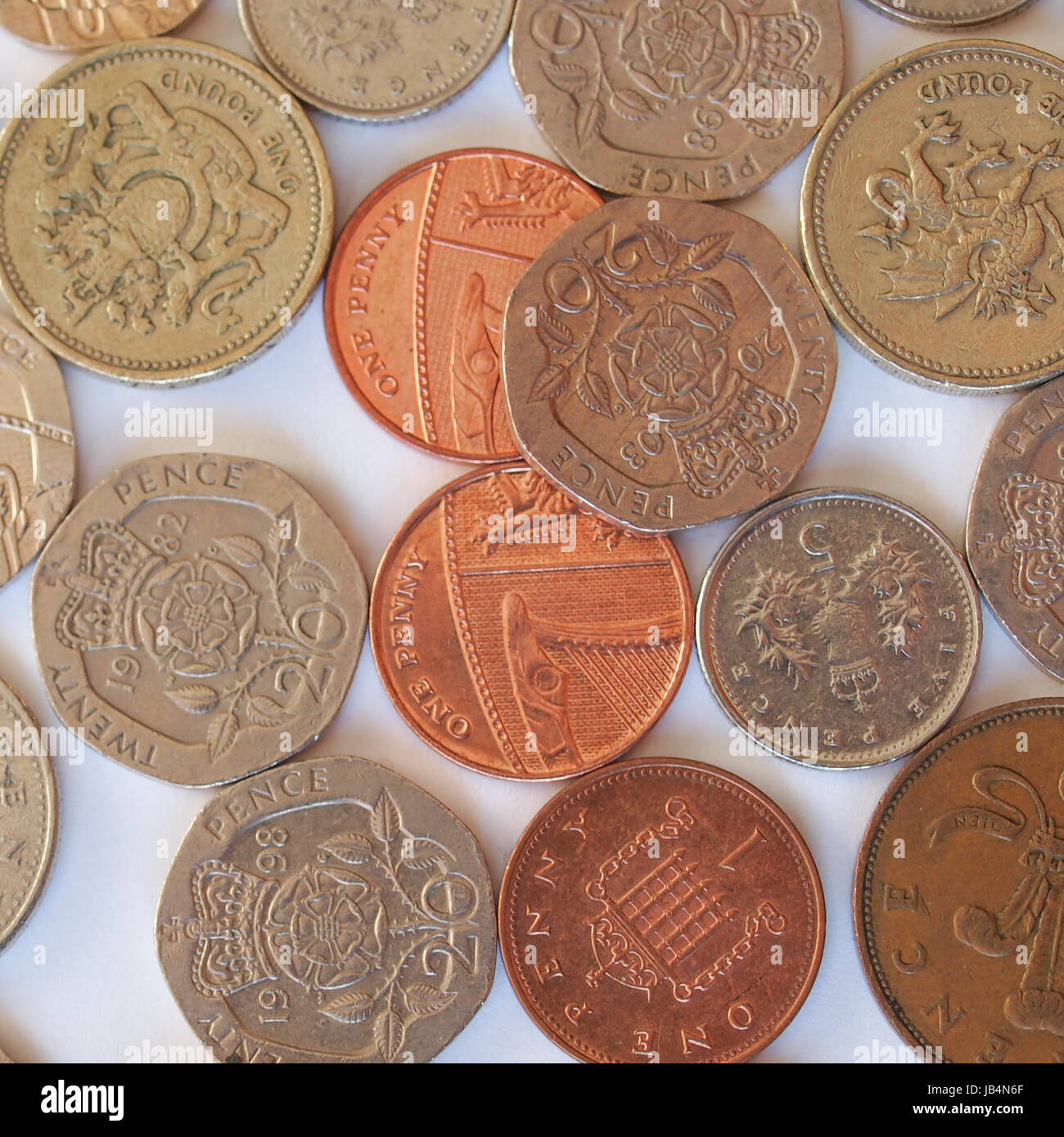 Macro image of British pound coins money Stock Photo - Alamy