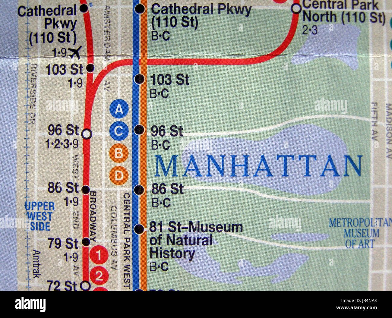 NEW YORK, USA - JUNE 25, 2008: Subway map of the New York underground ...