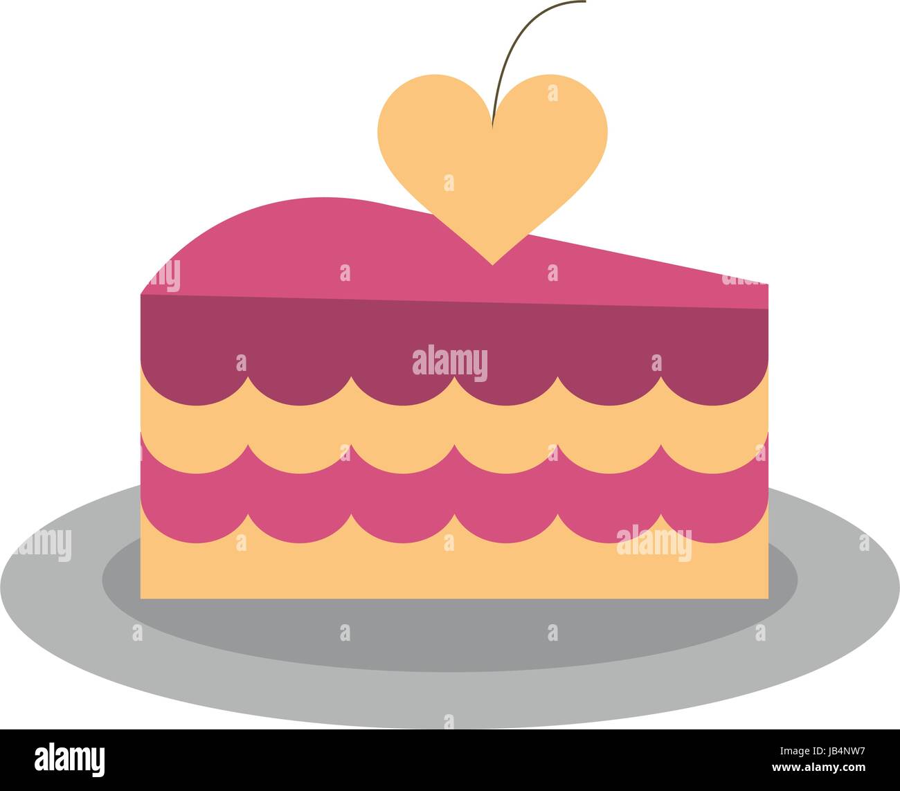 cake heart flat illustration Stock Vector Image & Art - Alamy