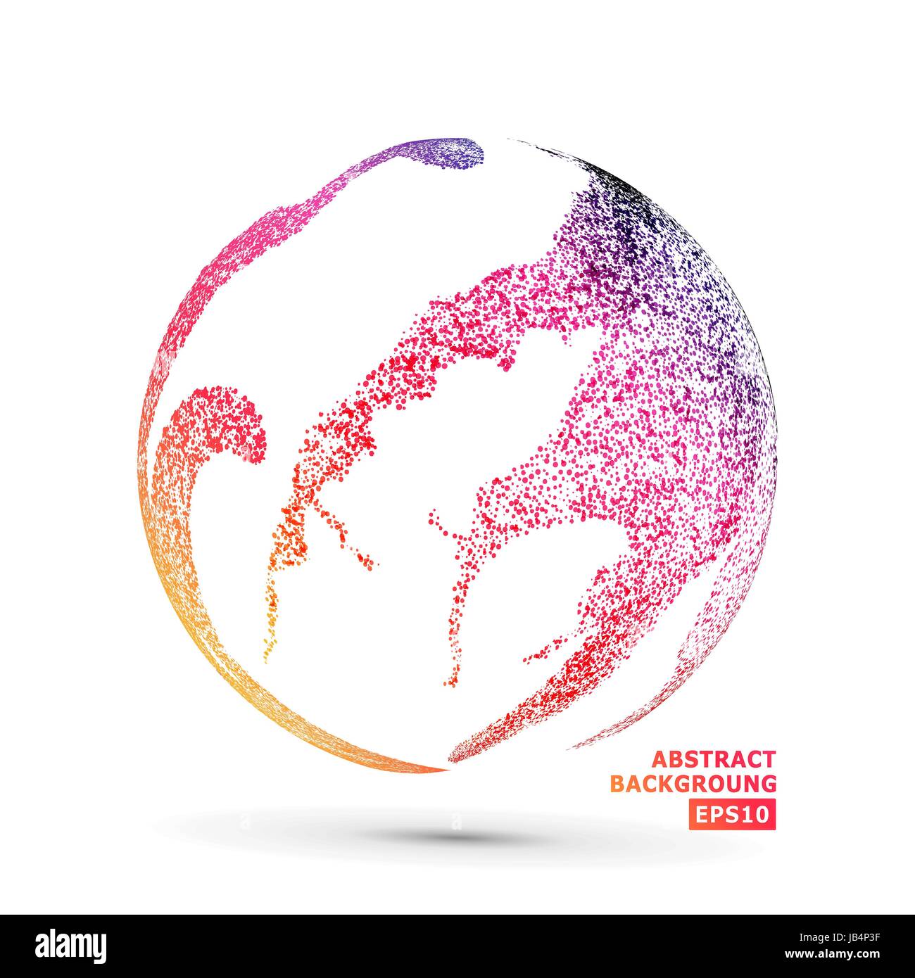 Colorful Sphere Composition Vector. Dotted Abstract Graphics. Isolated ...