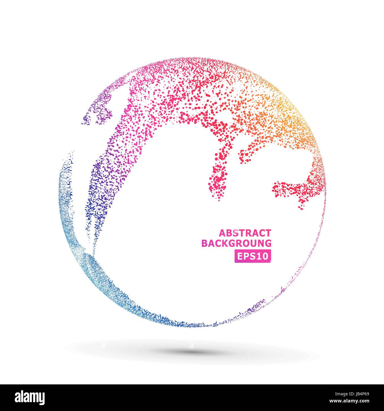 Colorful Sphere Composition Vector. Dotted Abstract Graphics. Isolated ...