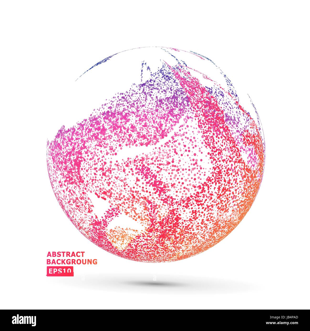 Colorful Sphere Composition Vector. Dotted Abstract Graphics. Isolated ...