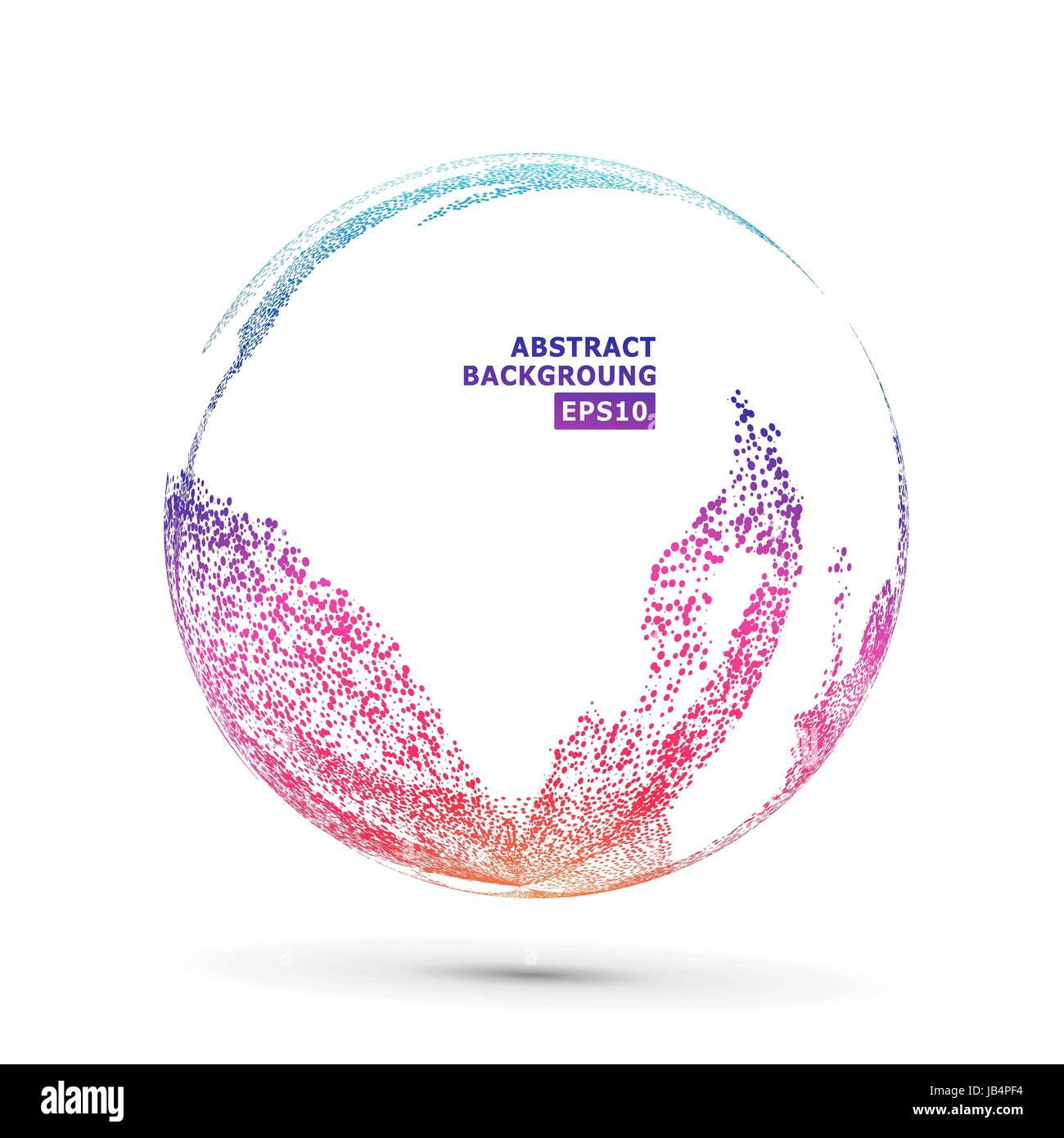 Colorful Sphere Composition Vector. Dotted Abstract Graphics. Isolated ...
