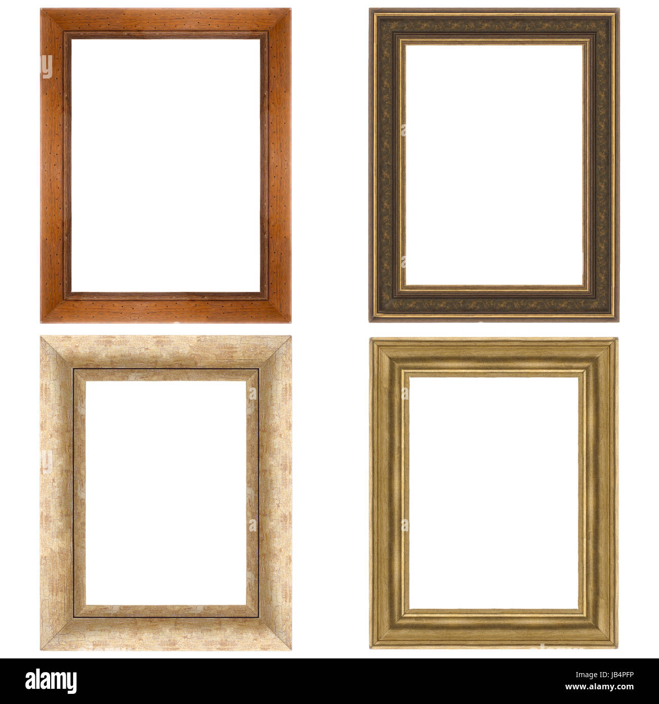 Four picture frames isolated on white background Stock Photo - Alamy