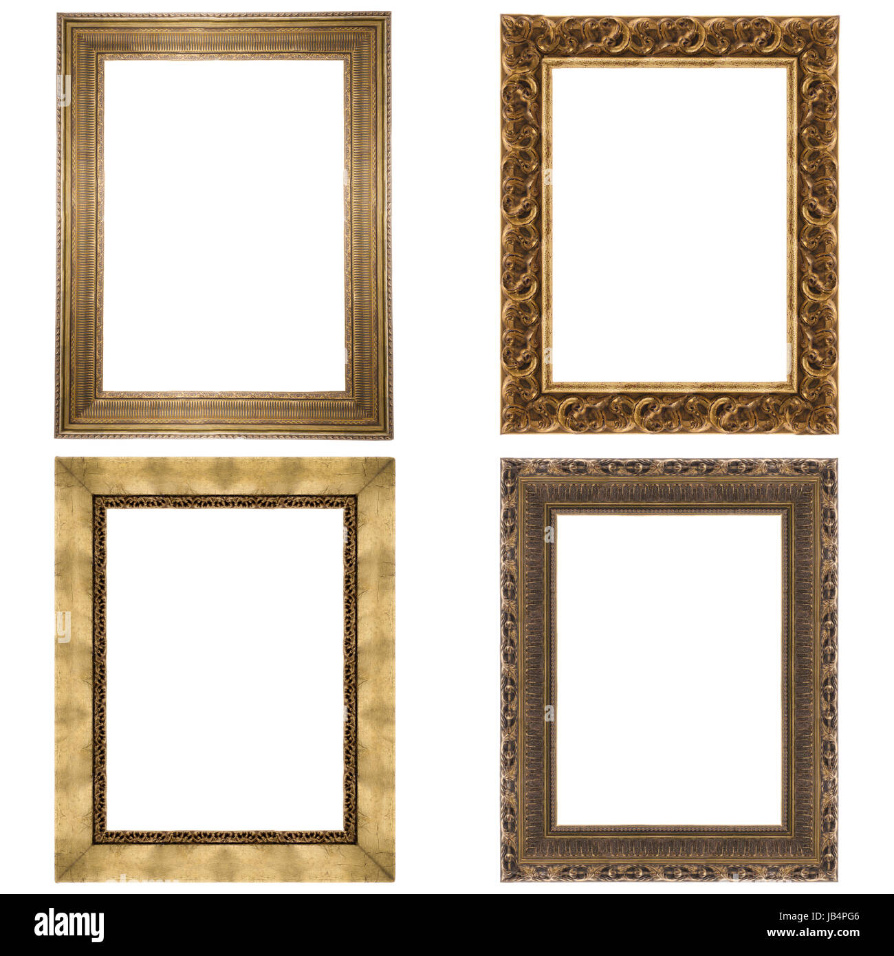 Four picture frames isolated on white background Stock Photo - Alamy