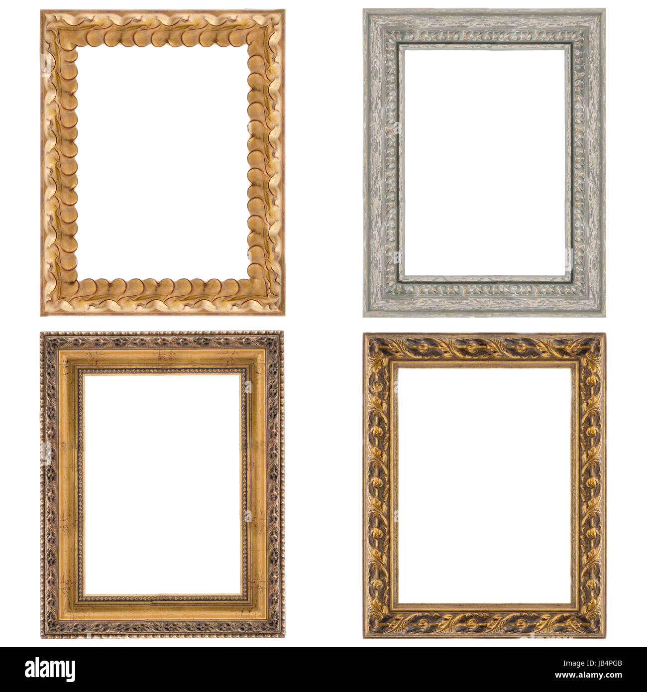 Four picture frames isolated on white background Stock Photo - Alamy