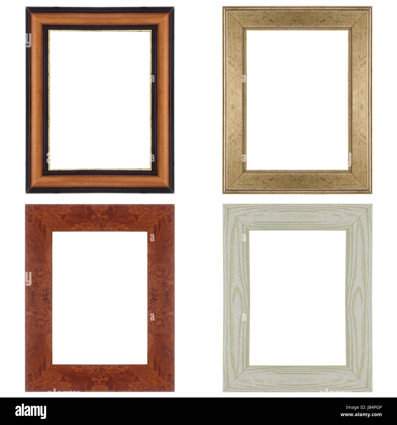 Four picture frames isolated on white background Stock Photo - Alamy